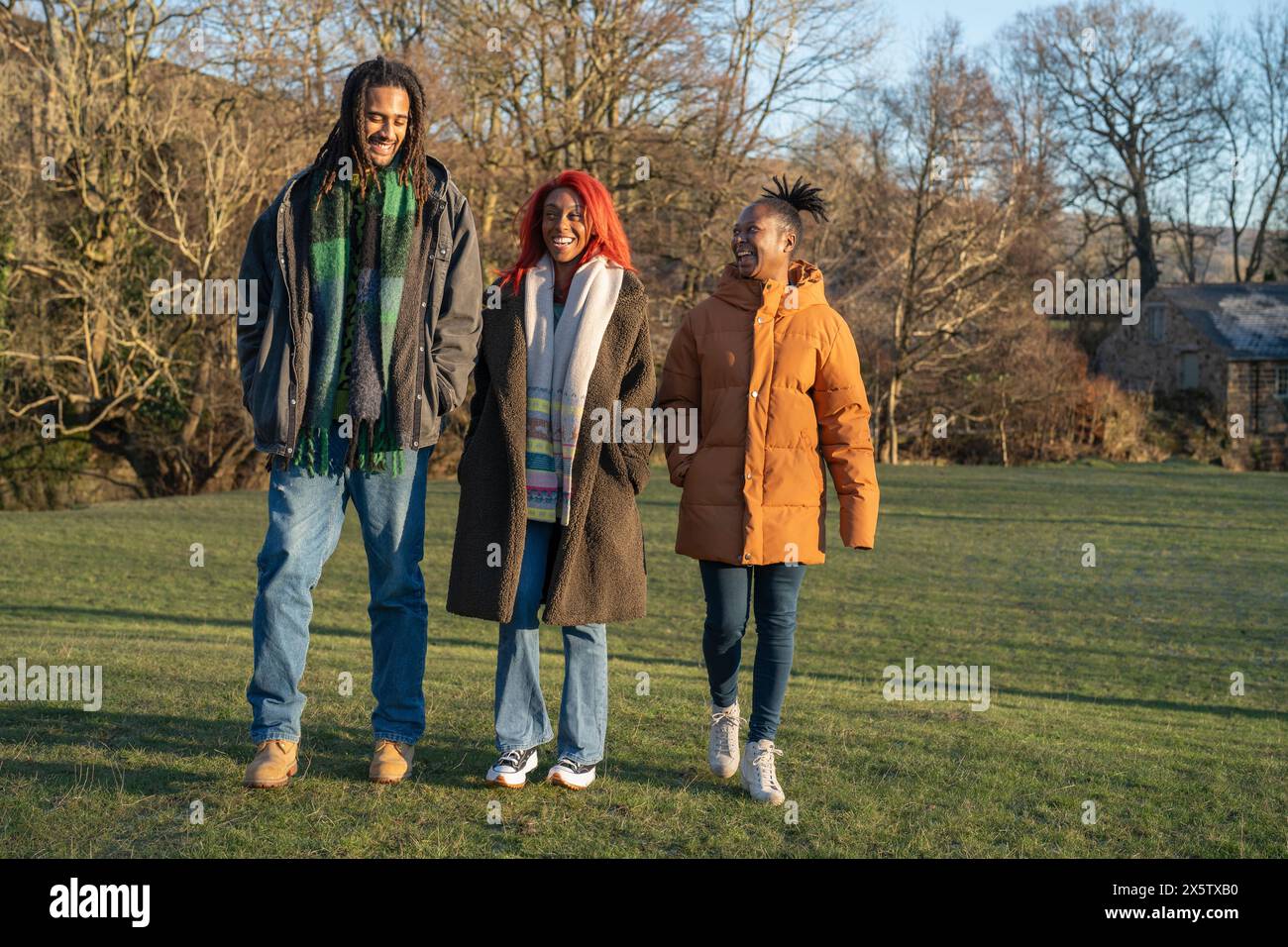 Group of friends on walk in countryside Stock Photo - Alamy