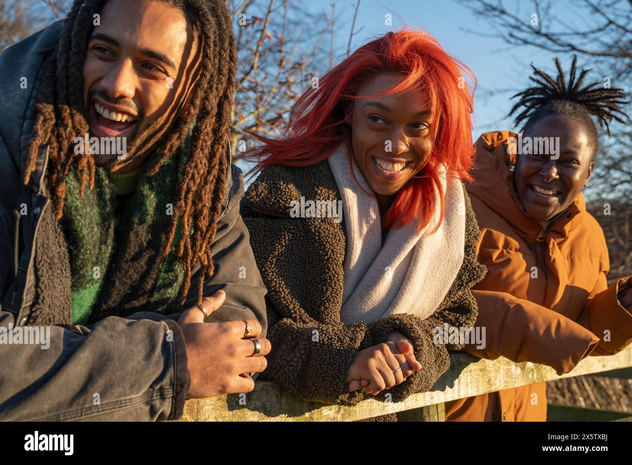 Group standing in countryside hi-res stock photography and images - Alamy