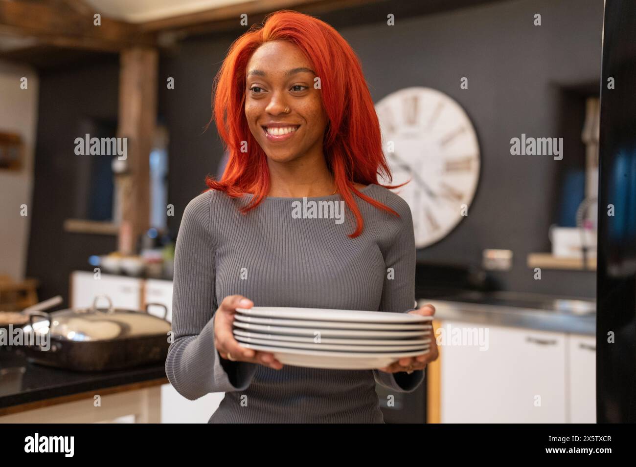 Long hair in plates hi-res stock photography and images - Alamy