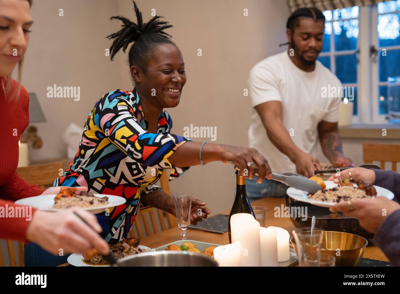People plate food at dinner at home Stock Photo - Alamy