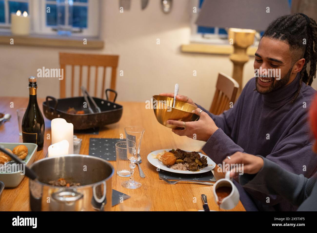 People plate food at dinner at home Stock Photo - Alamy