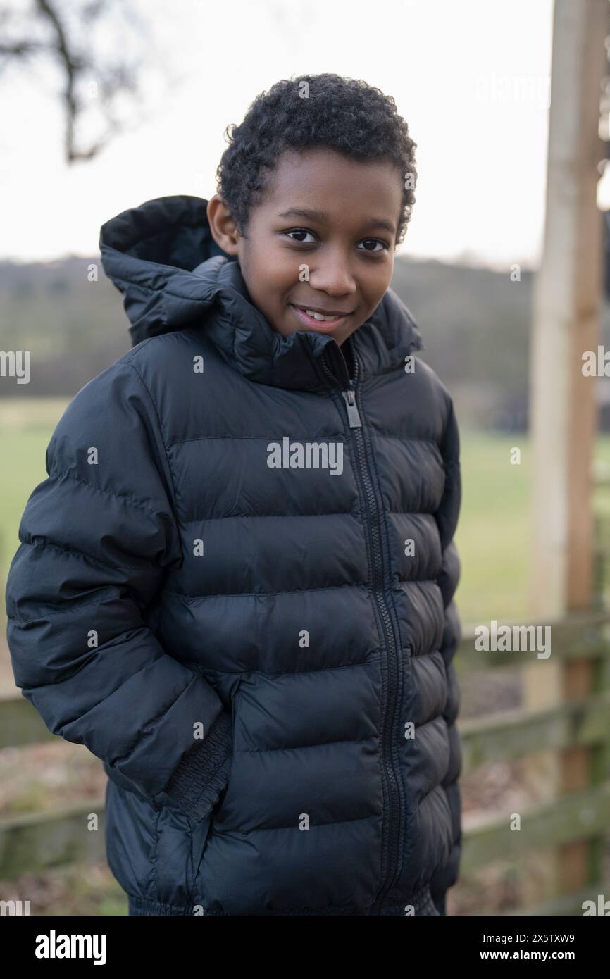 Boy wearing jacket hi-res stock photography and images - Alamy