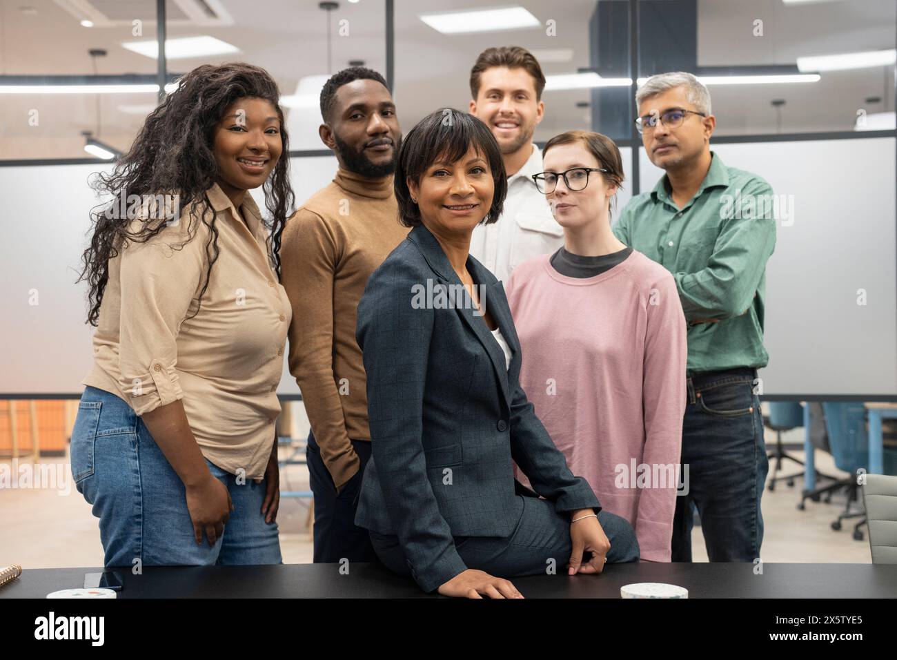 Portrait of business people in office Stock Photo - Alamy