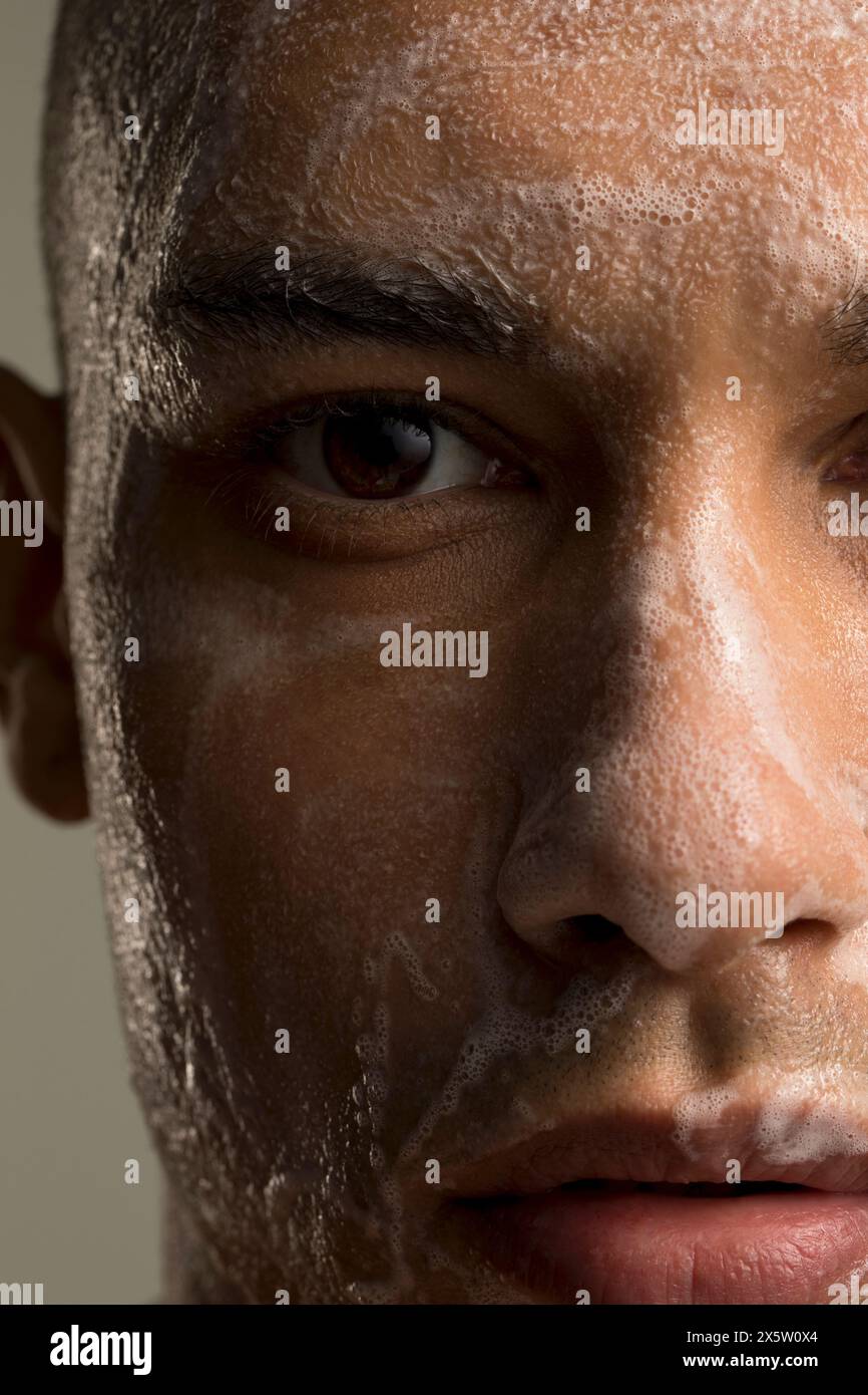 Close up on man face hi-res stock photography and images - Alamy