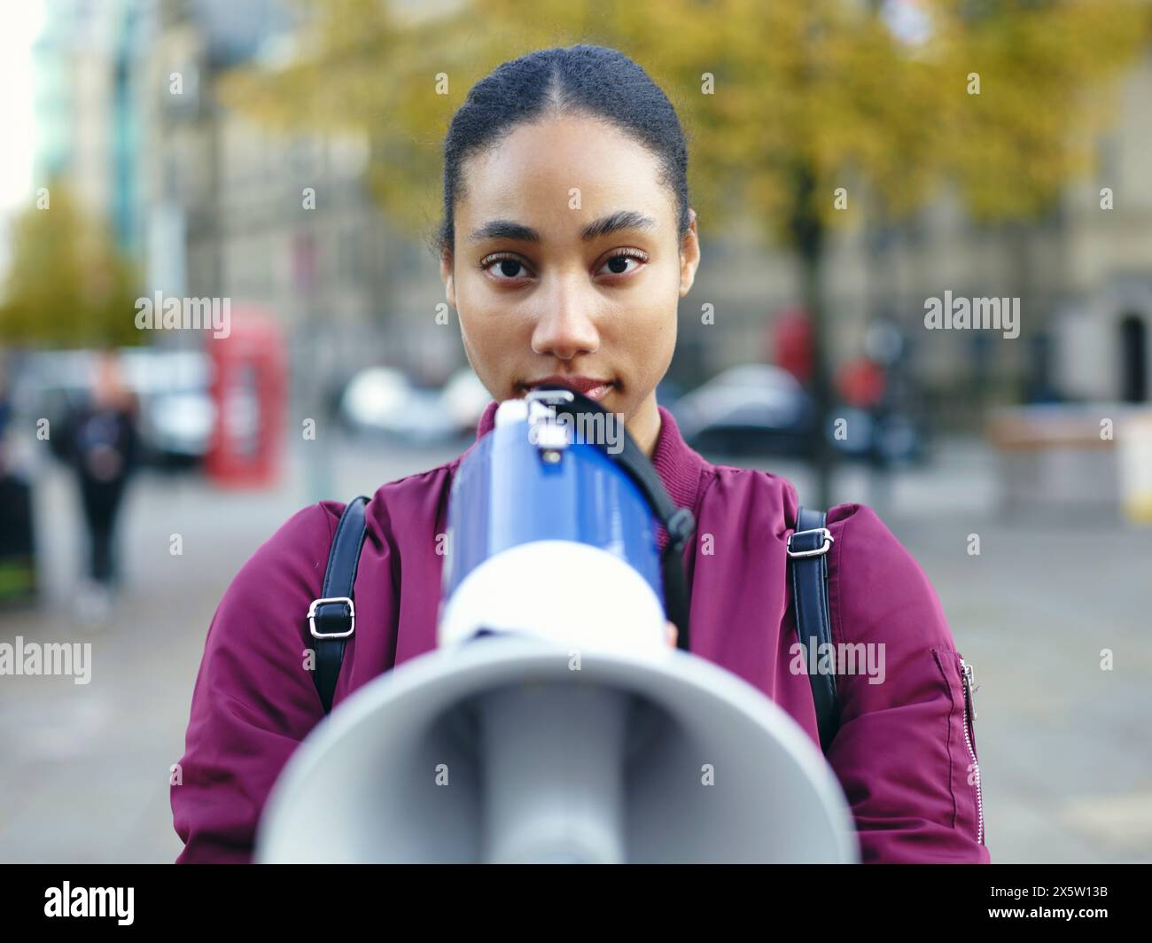 Bullhorn woman hi-res stock photography and images - Alamy