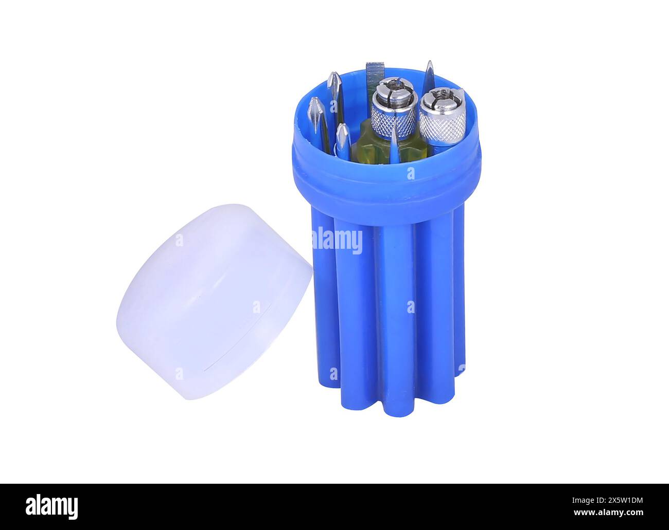 blue screw driver kit isolated on white background Stock Photo - Alamy