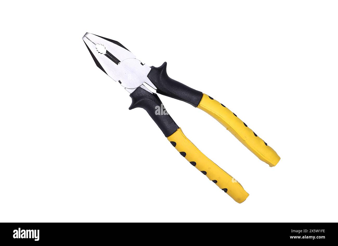 Sturdy Steel Combination Plier with Yellow and Black grip Stock Photo ...