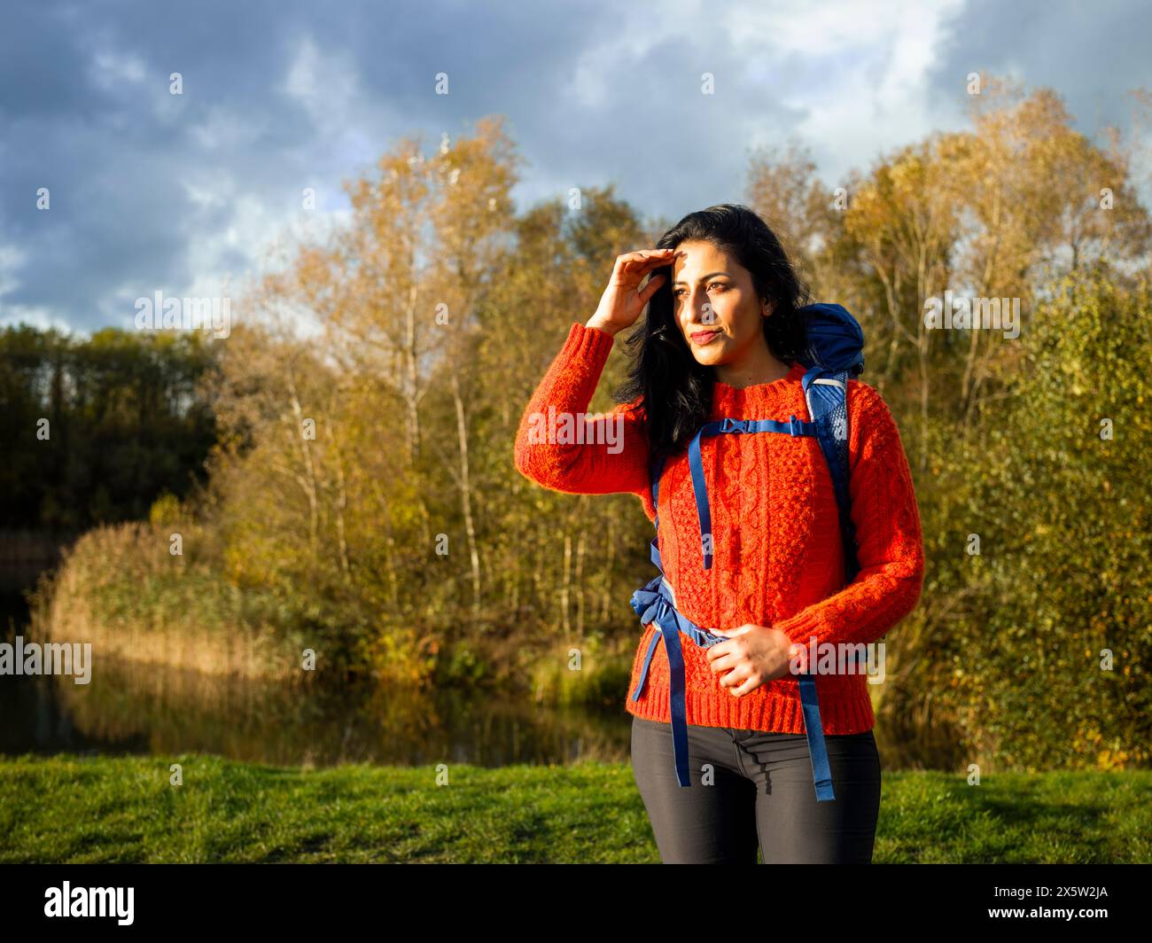 Hiker looking river hi-res stock photography and images - Alamy