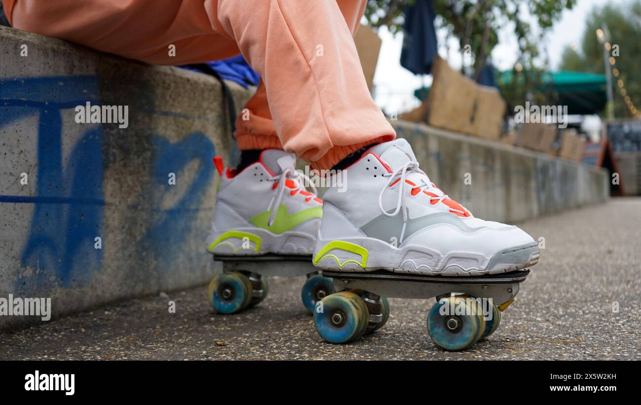 One person wearing roller hi-res stock photography and images - Alamy