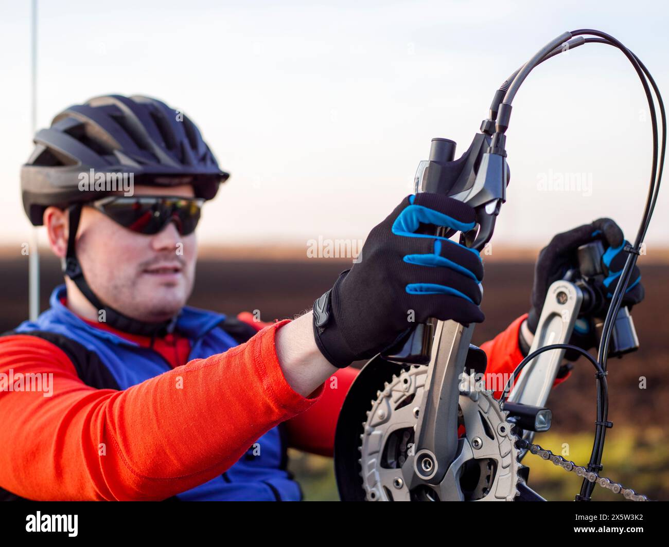 Disabled man on handcycle Stock Photo - Alamy