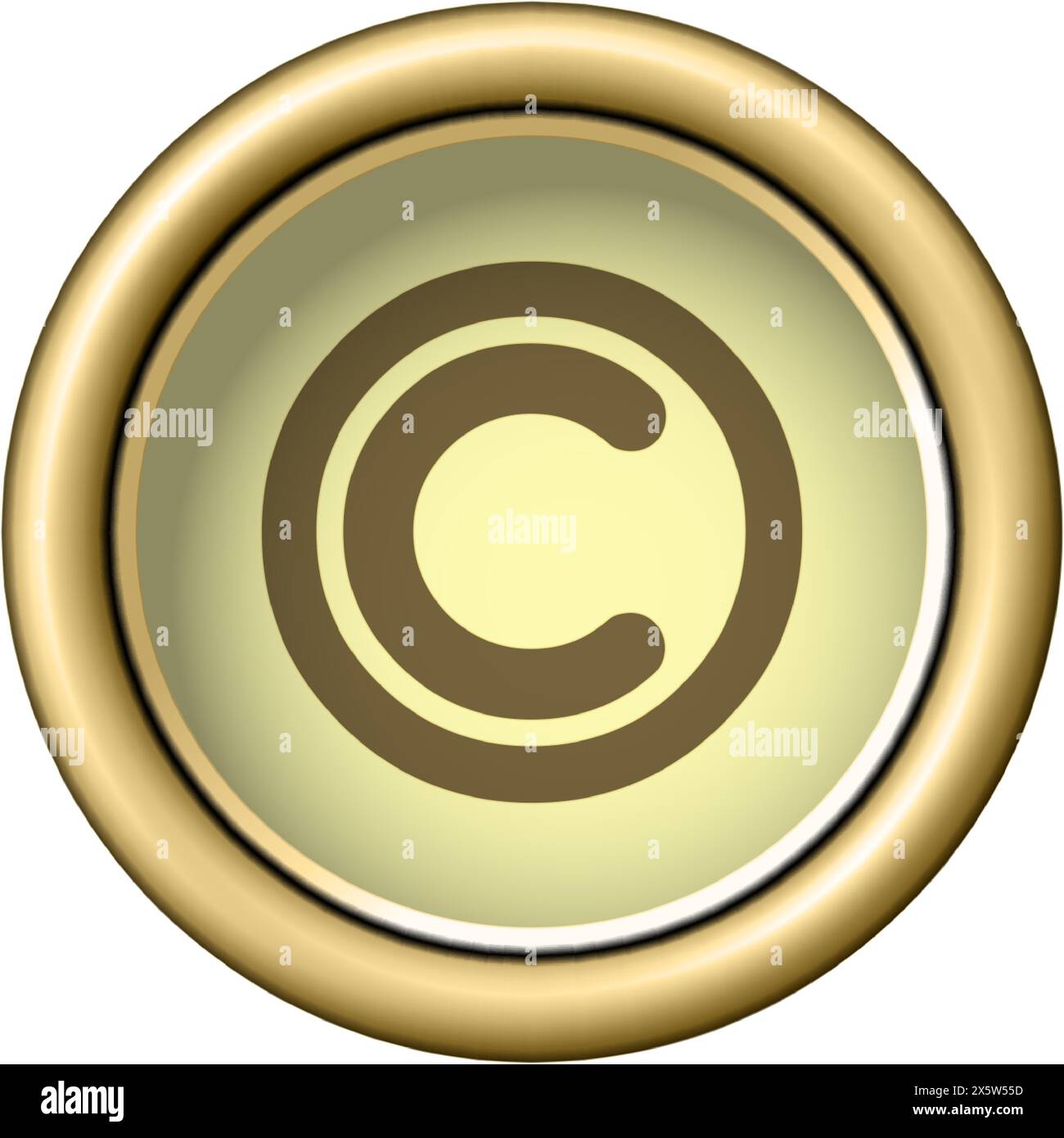 Copyright Symbol on vintage golden typewriter button Stock Vector Image ...