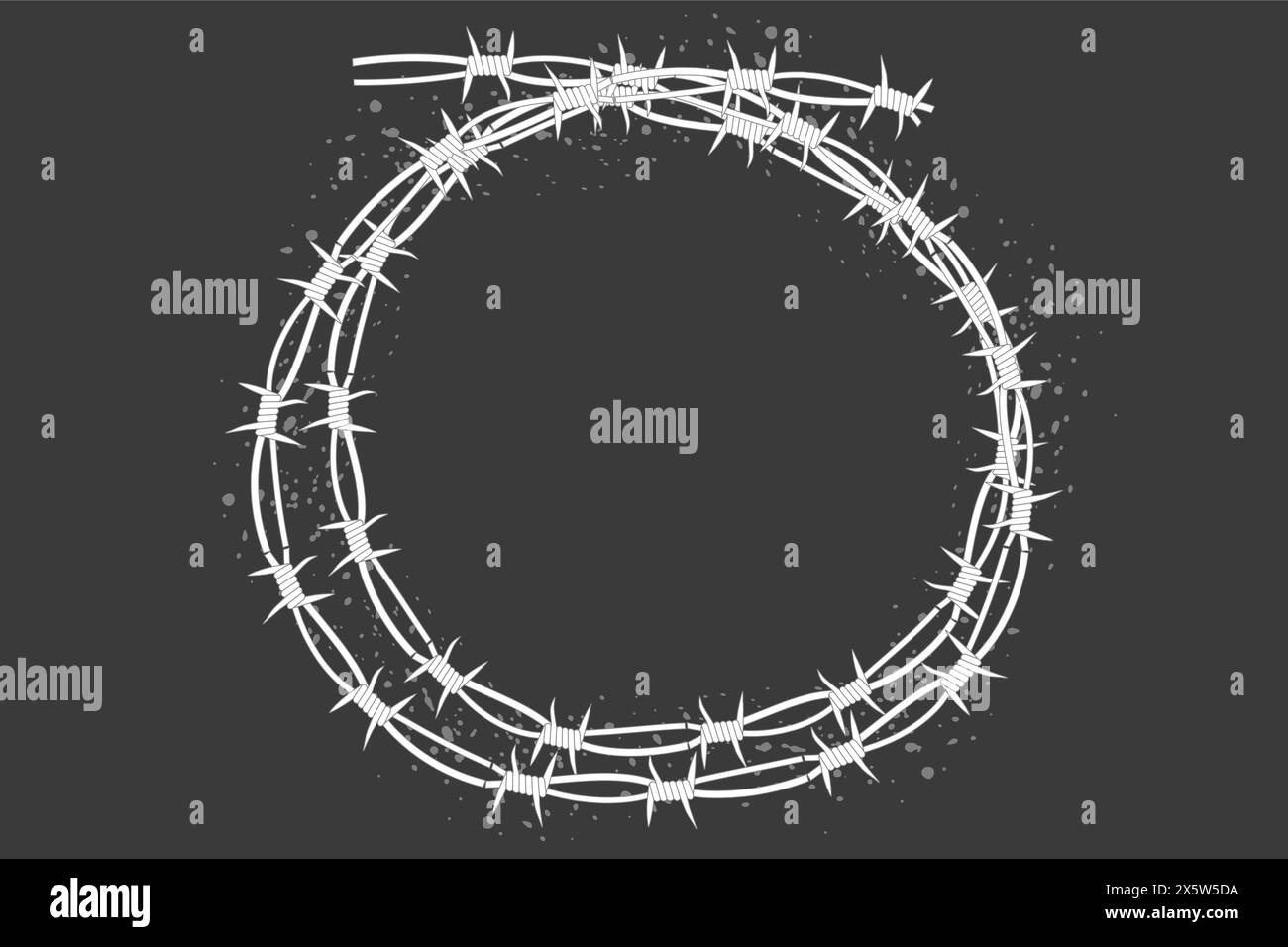 Barbed wire twisted ring y2k, round border tattoo, gothic textured ...