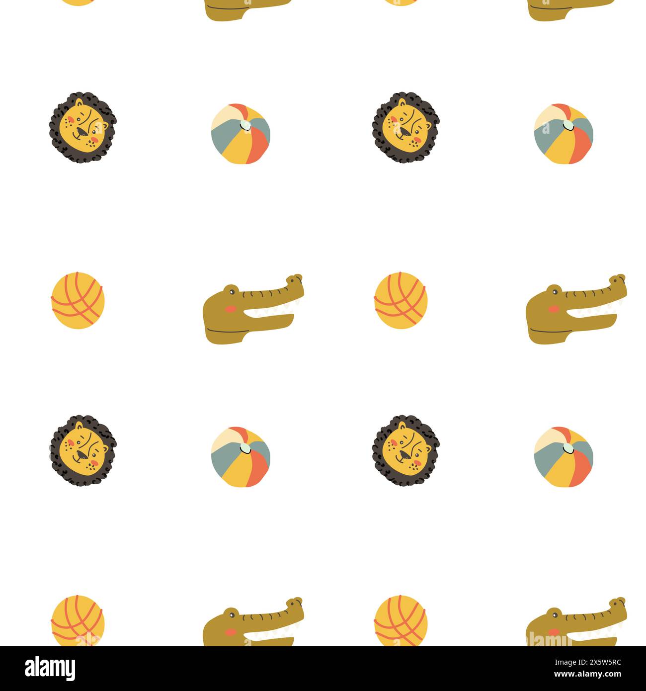 Wild african safari animals pattern in trendy scandinavian style. Cute ...