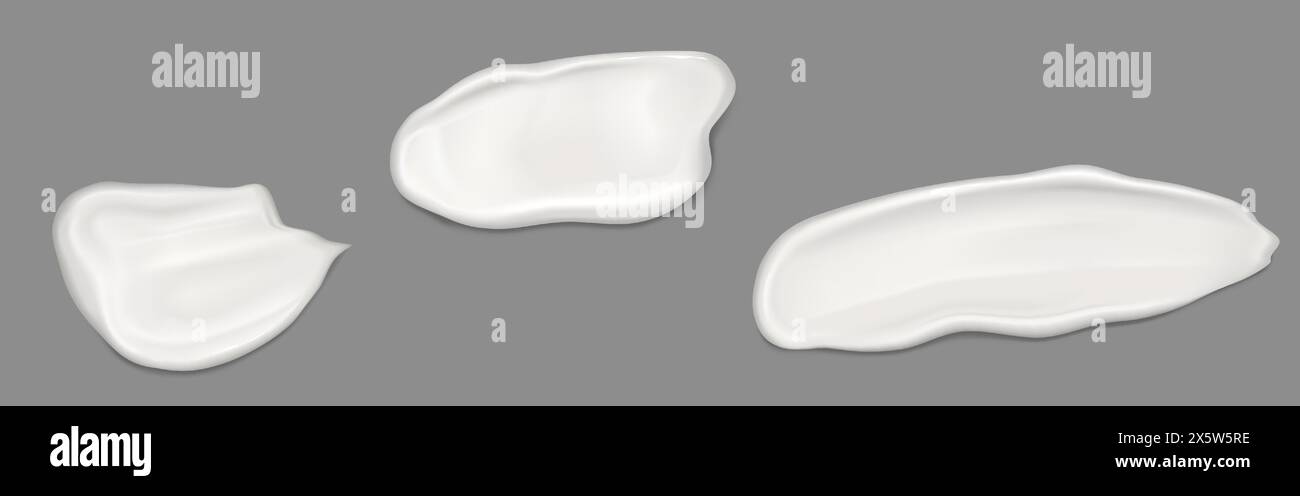 Cream swatches set isolated on background. Vector realistic ...