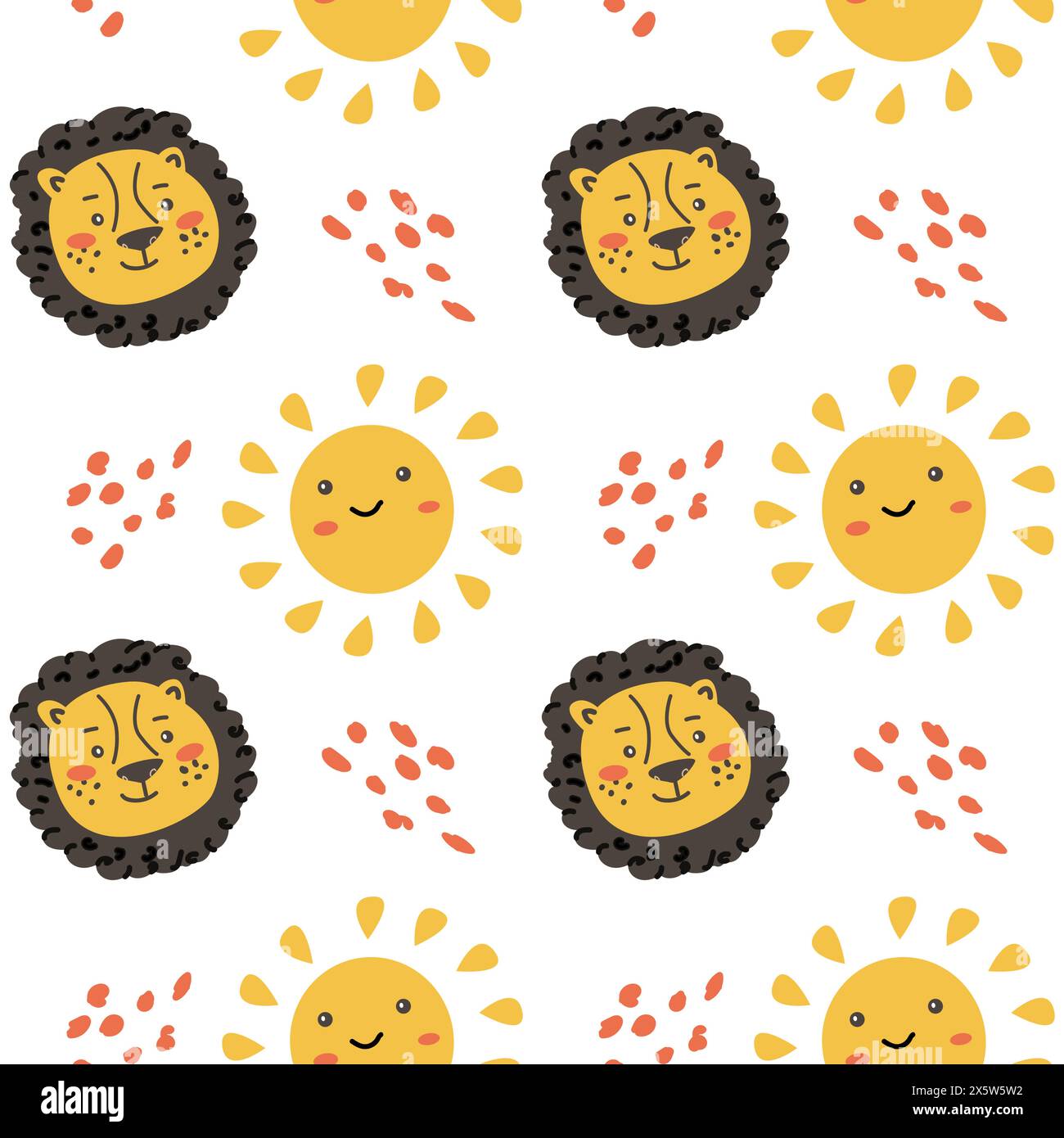 Wild african safari animals pattern in trendy scandinavian style. Cute ...