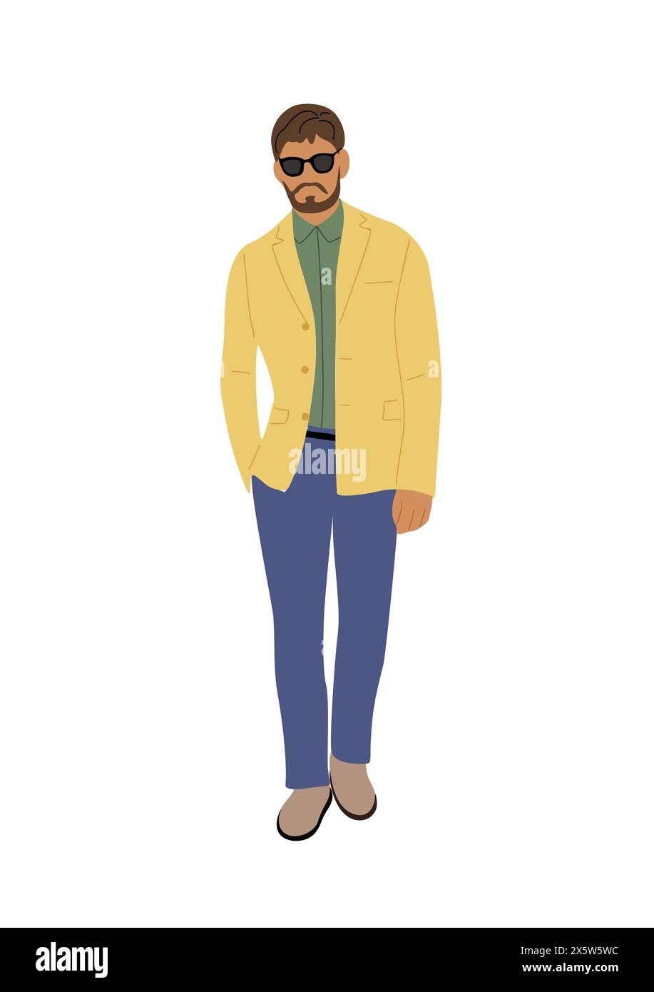 Young man beard in yellow Cut Out Stock Images & Pictures - Alamy