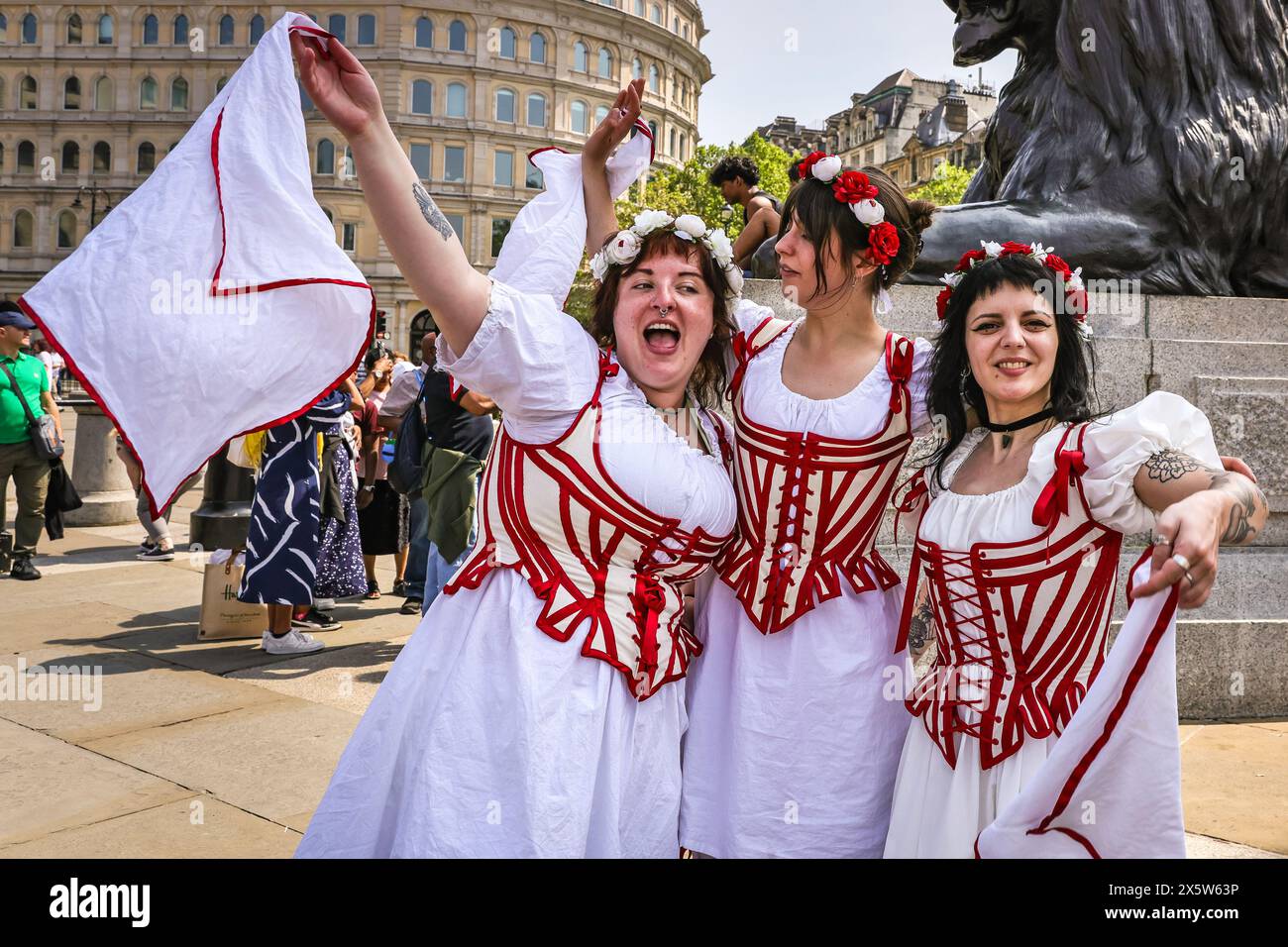 Westminster, London, UK. 11th May, 2024. Performers with Belles of ...