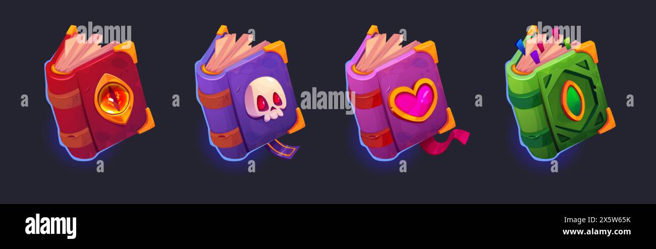 Magic book game icon. Ancient fantasy spell vector. Medieval closed ...