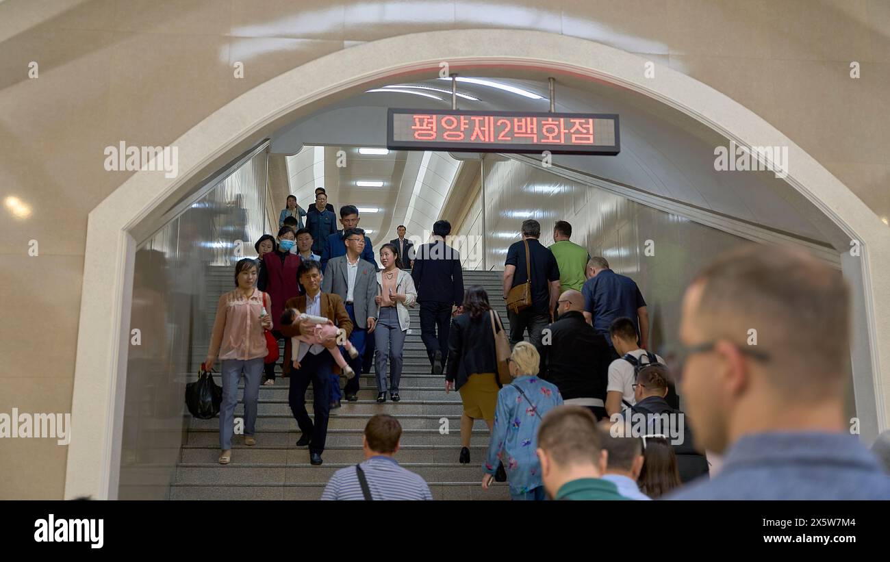 The Ilyushin IL62M aircraft of the airline Air Koryo at the Pyongyang ...