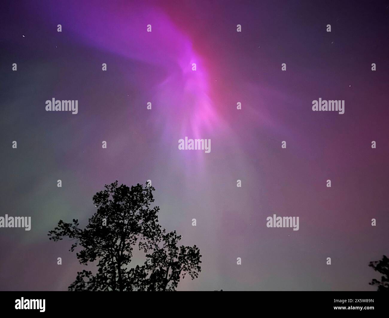 The Aurora Borealis, also known as the Northern Lights, is visible over ...