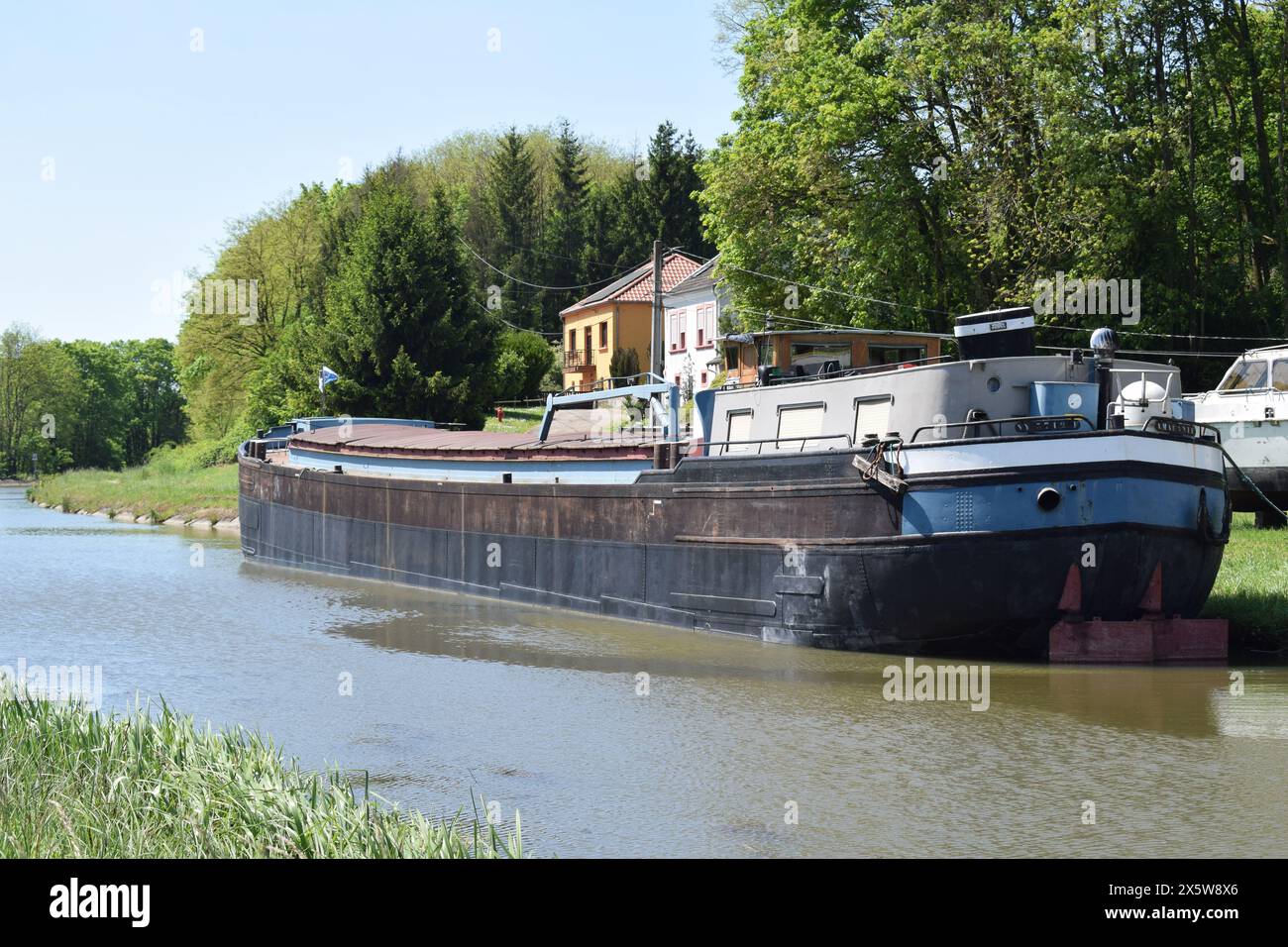 bis old cargo ship on the Sarre Channel Stock Photo - Alamy