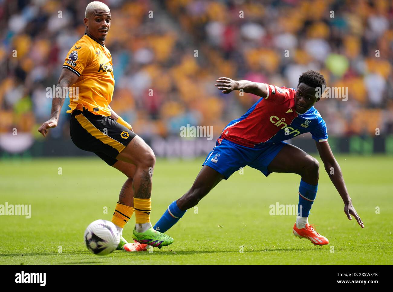 Wolverhampton Wanderers' Mario Lemina (left) and Crystal Palace's ...