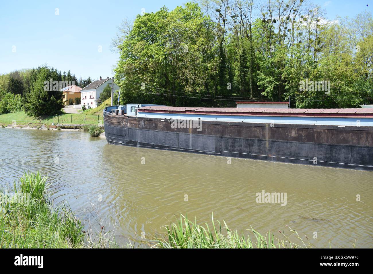bis old cargo ship on the Sarre Channel Stock Photo - Alamy