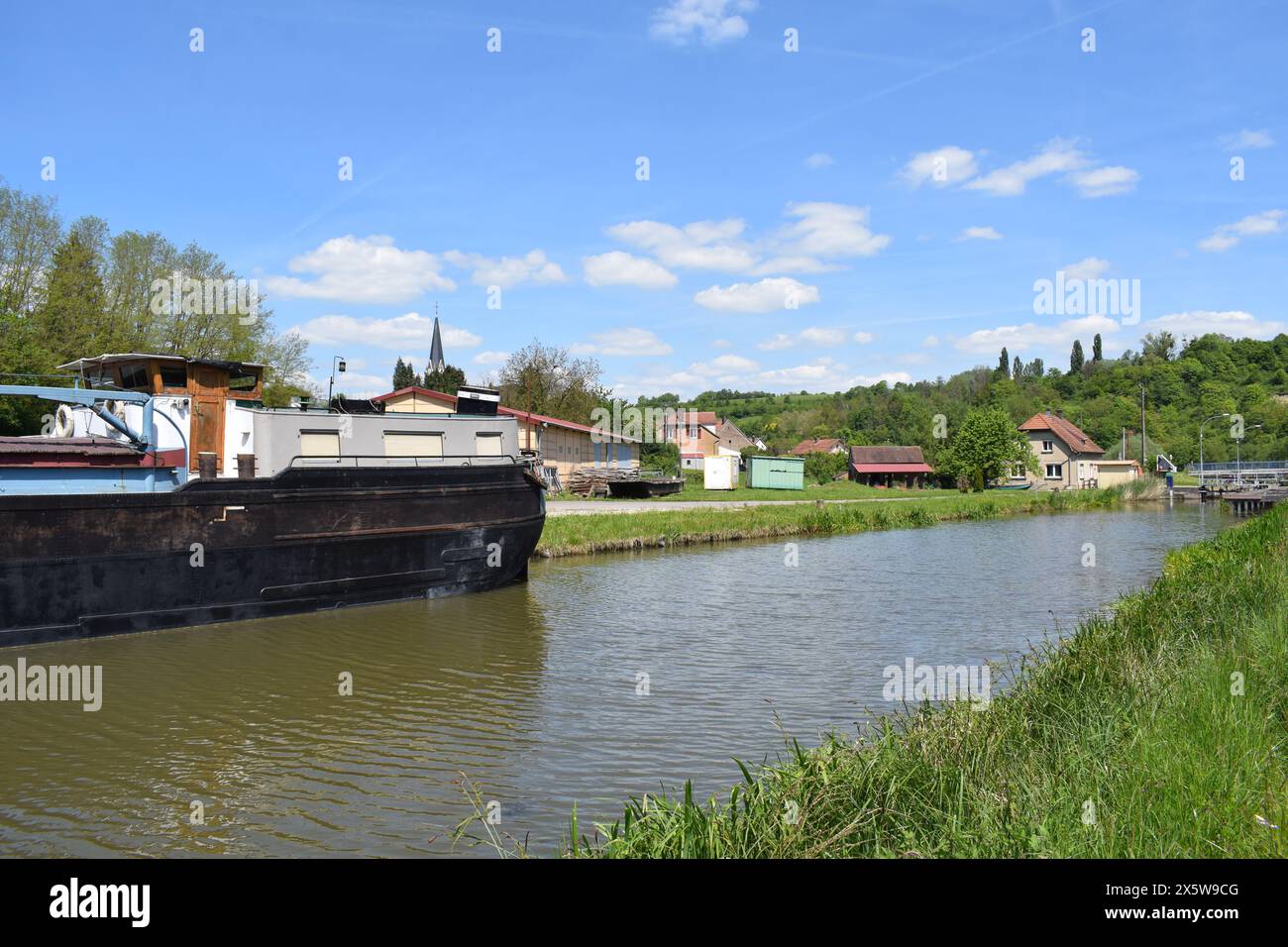 bis old cargo ship on the Sarre Channel Stock Photo - Alamy