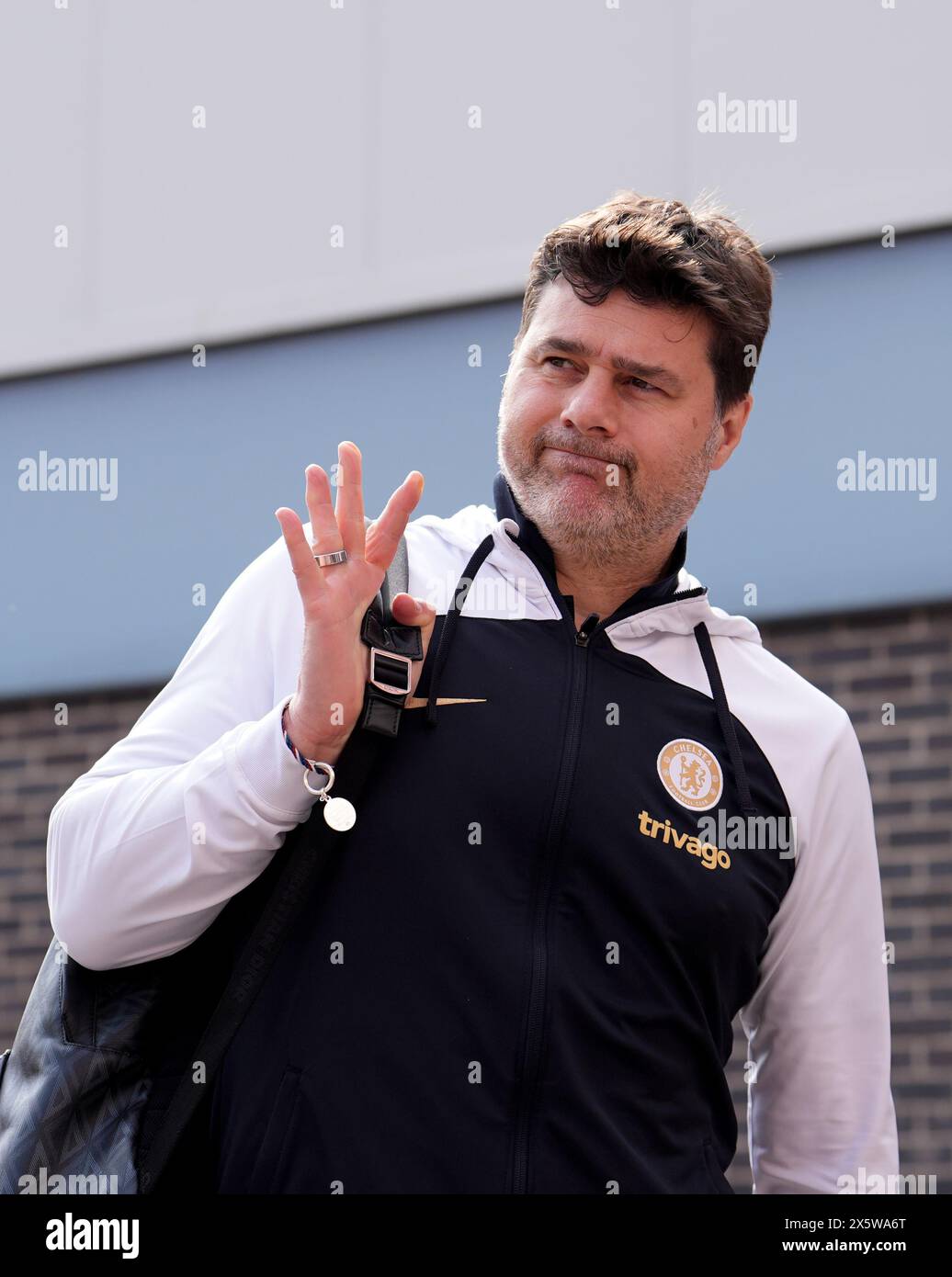 Chelsea manager Mauricio Pochettino arrives at the ground ahead of the ...