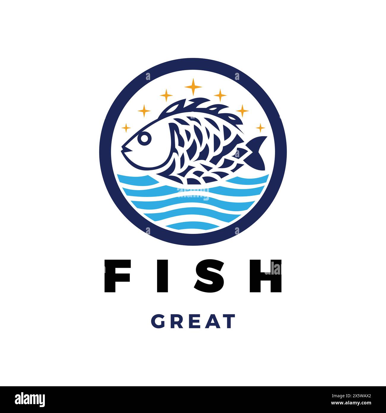 Fish Icon Logo Design Template Stock Vector Image & Art - Alamy