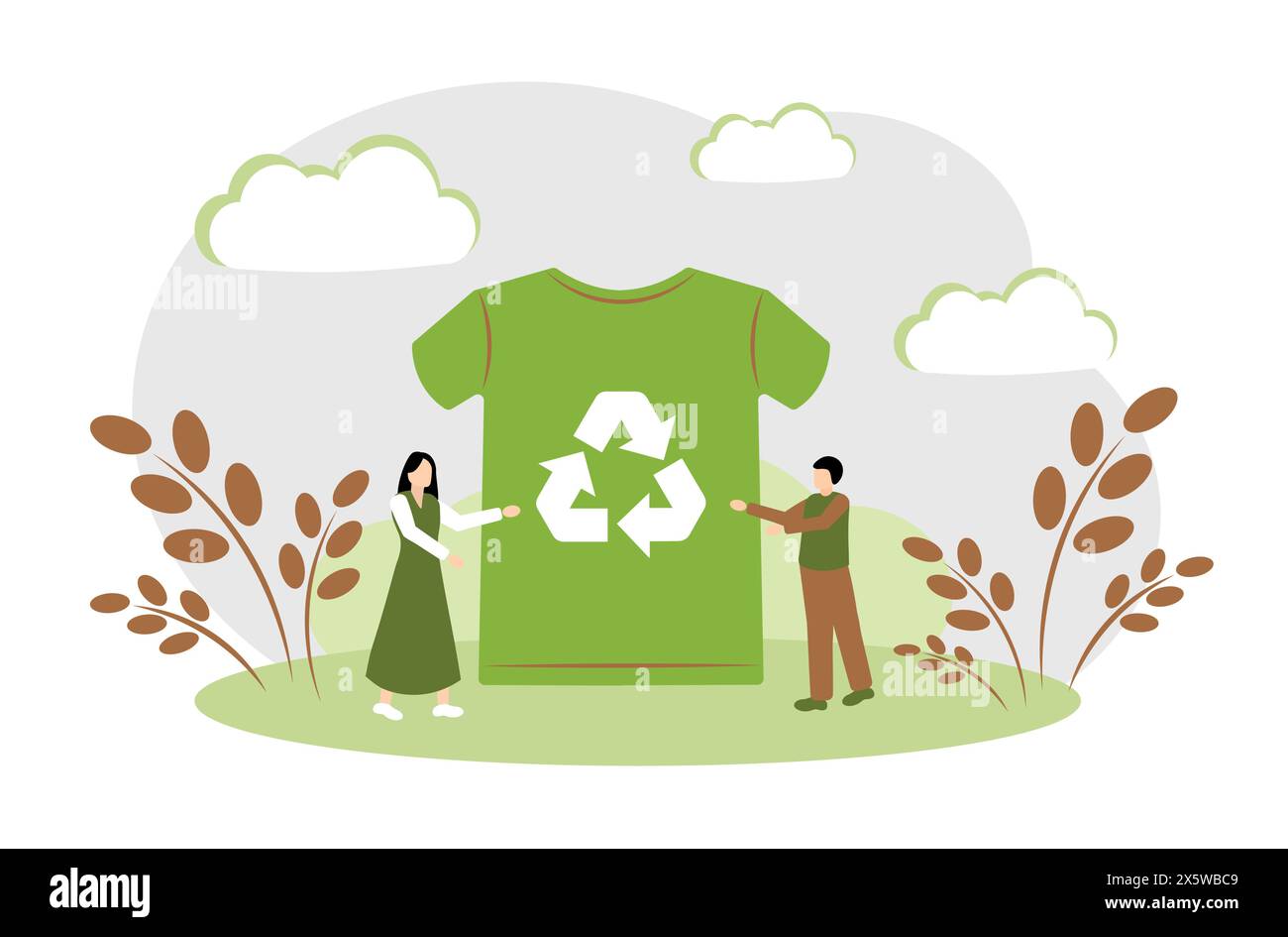 Garbage recycling. Clothes made from recycled materials Stock Vector ...