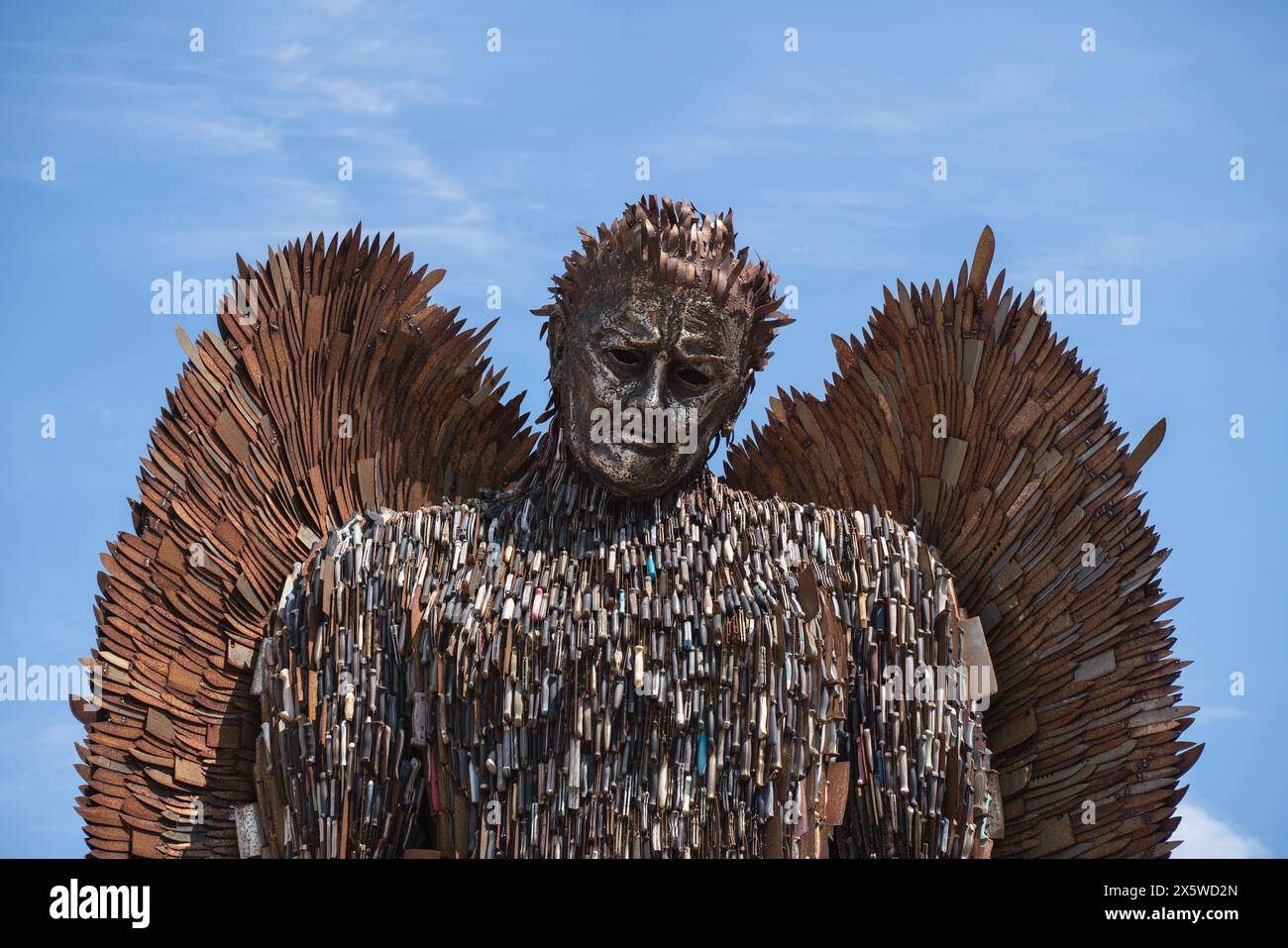 The Knife Angel, a sculpture created by artist Alfie Bradley and formed ...