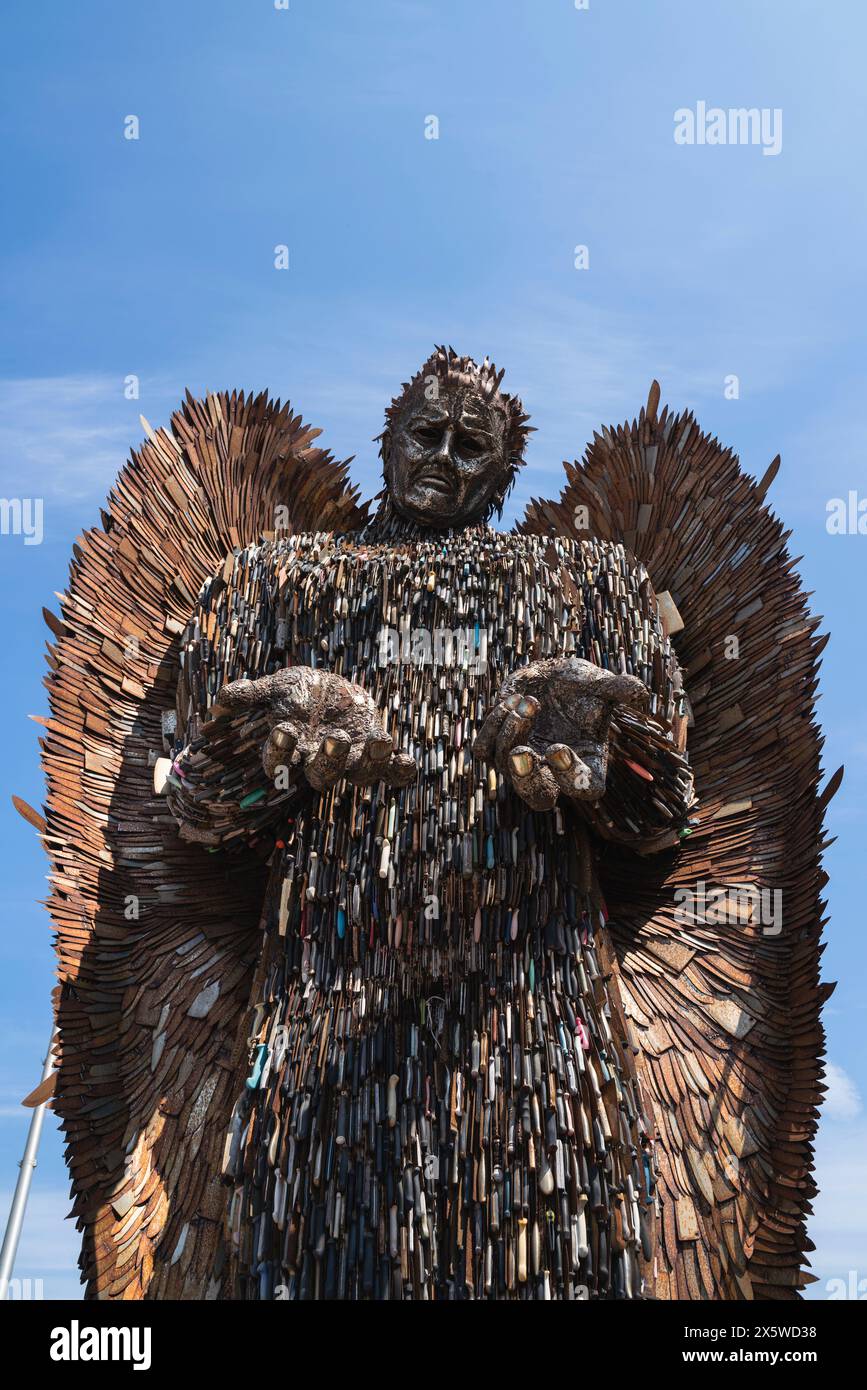 The Knife Angel, a sculpture created by artist Alfie Bradley and formed ...