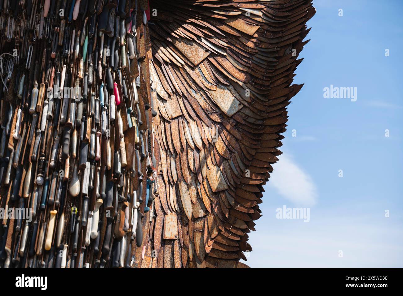 The Knife Angel, a sculpture created by artist Alfie Bradley and formed ...