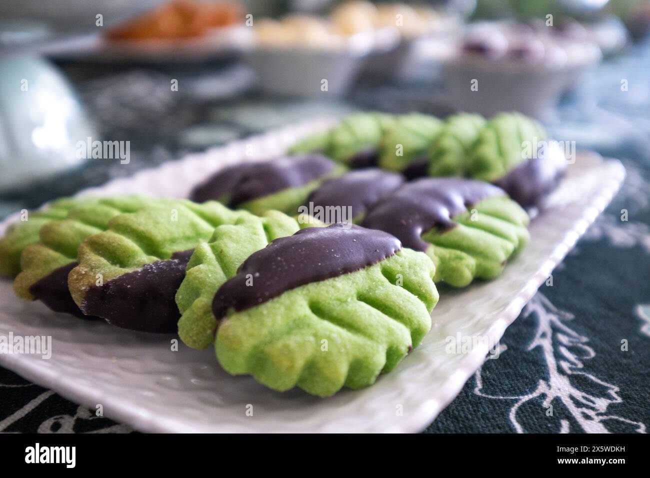 detail of a Candy table. Sweets on a festive celebration table. There ...
