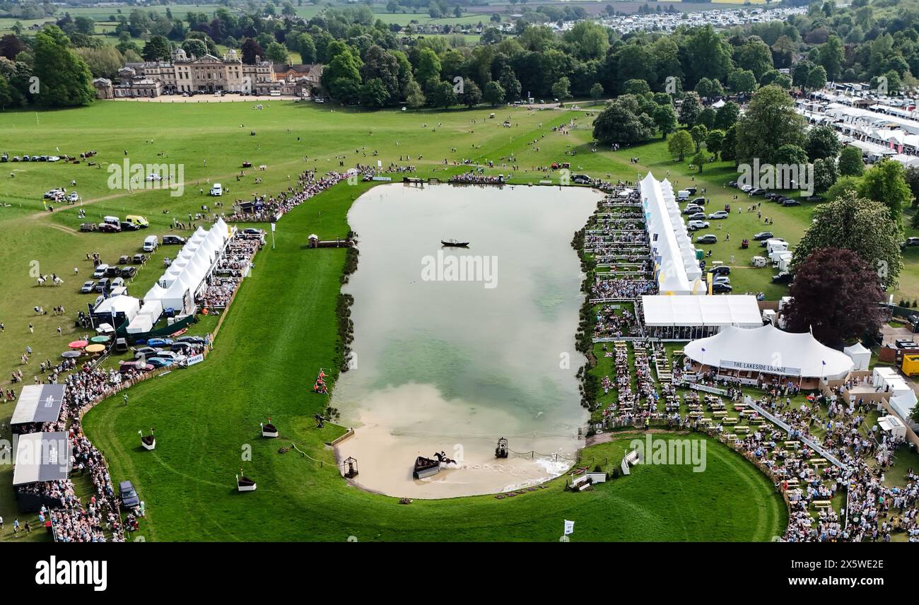 MCS Maverick ridden by Pippa Funnell takes the water during the Cross ...