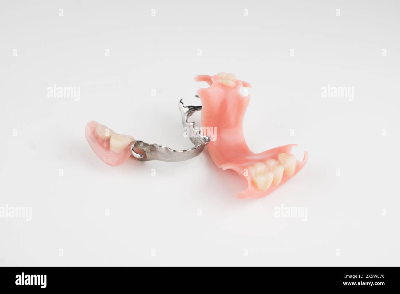 new removable dental prostheses isolated on white background Stock ...
