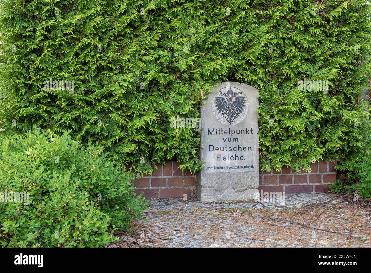 Spremberg, Germany. 11th May, 2024. A copy of a memorial stone "Center ...