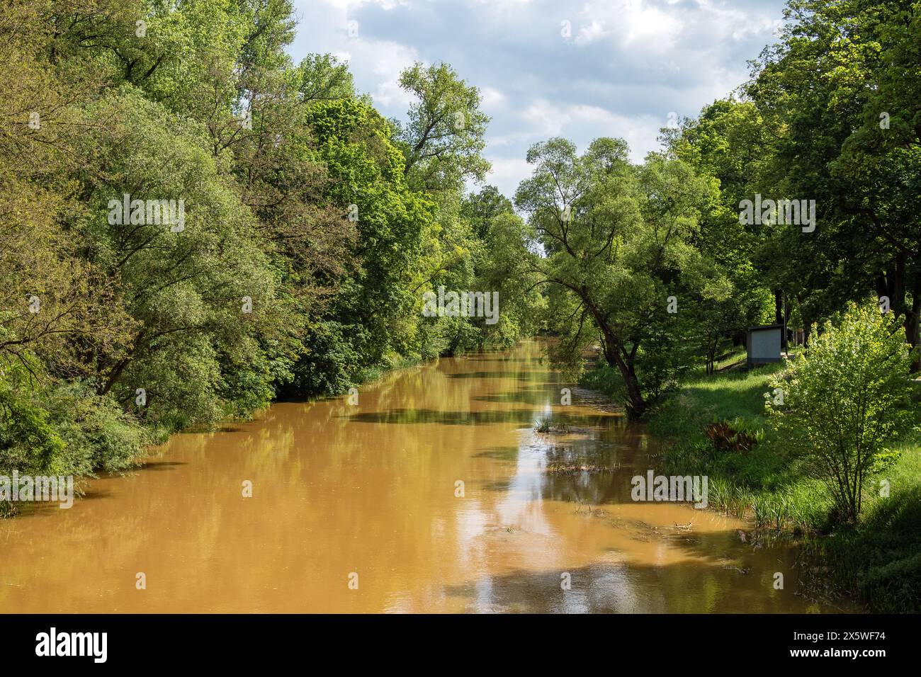 Spremberg, Germany. 11th May, 2024. The river Spree flows through the ...