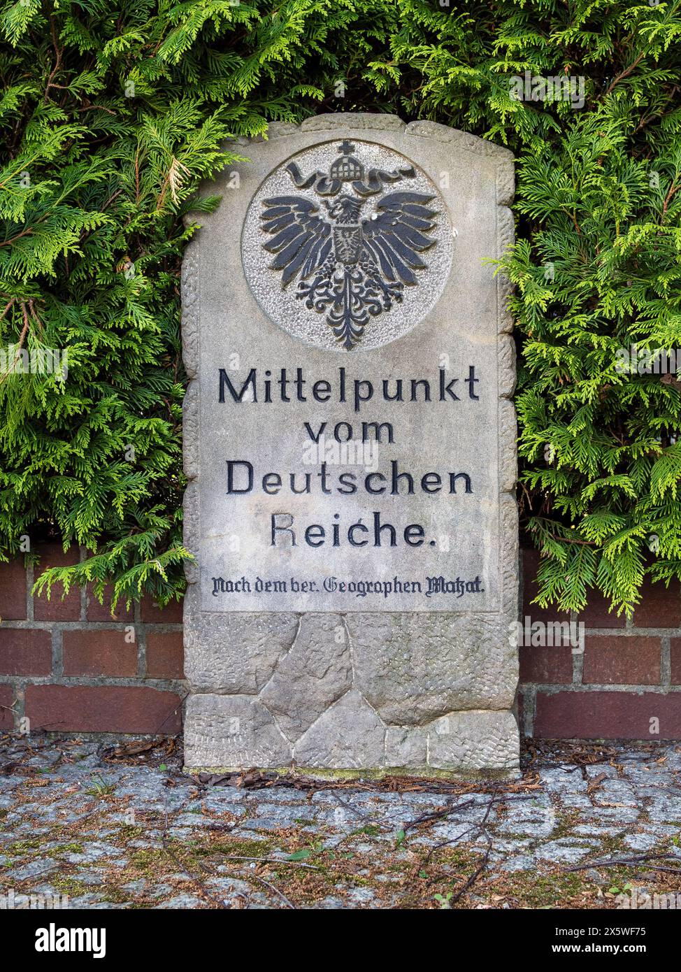 Spremberg, Germany. 11th May, 2024. A copy of a memorial stone "Center ...
