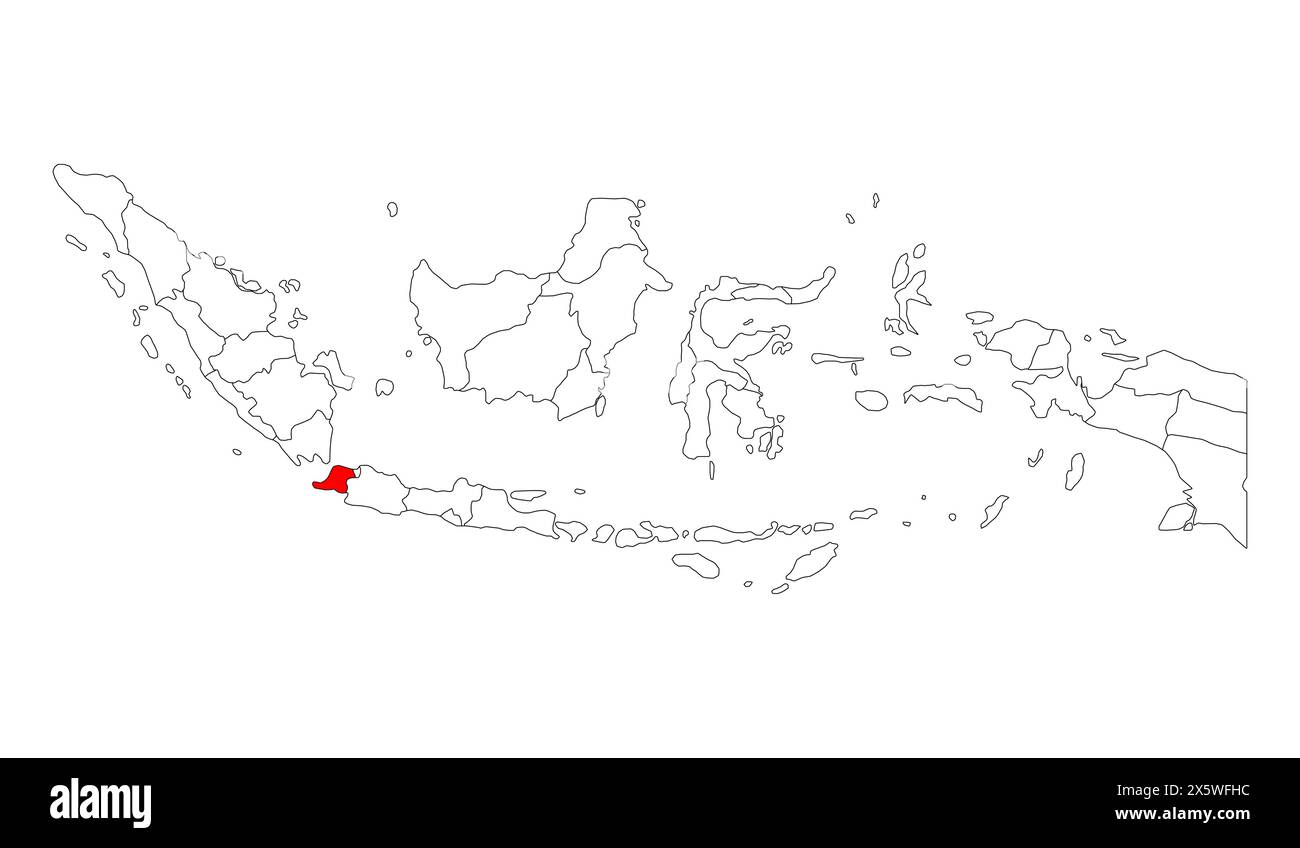 Indonesia detailed Banten map shape, Flat web graphic concept icon ...