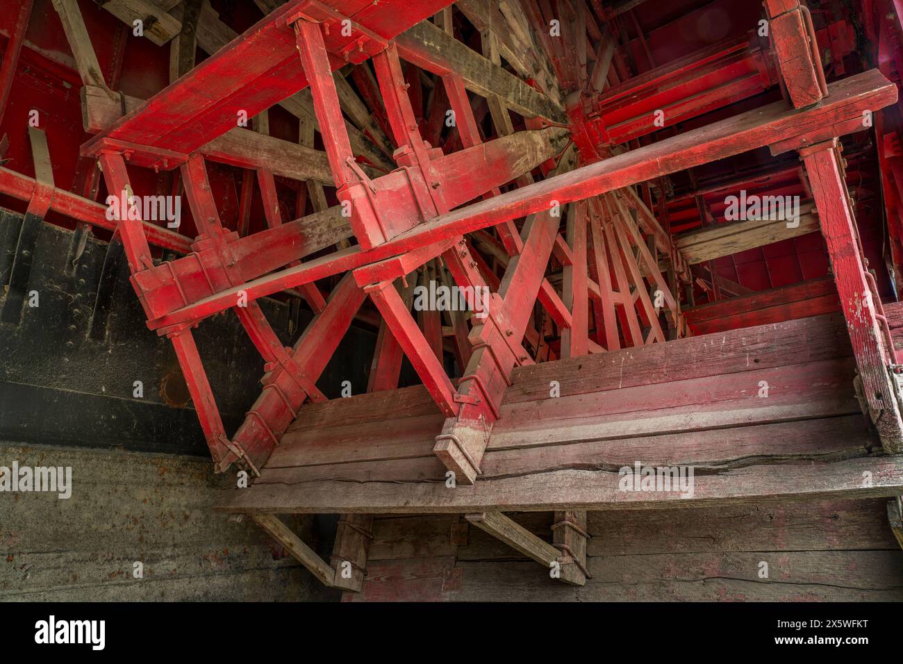 detail of wooden paddle wheel of Captain Meriwether Lewis sidewheeler ...