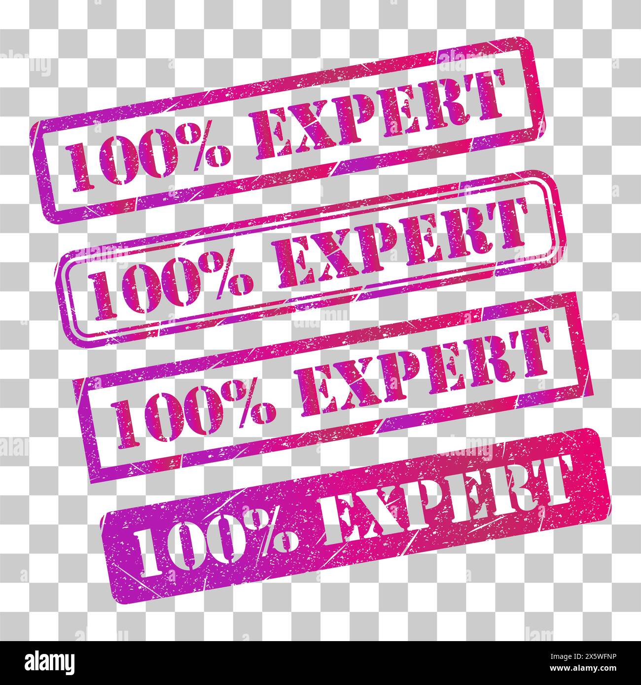 Set of Expert 100% stamp symbol, label sticker sign button, text banner ...