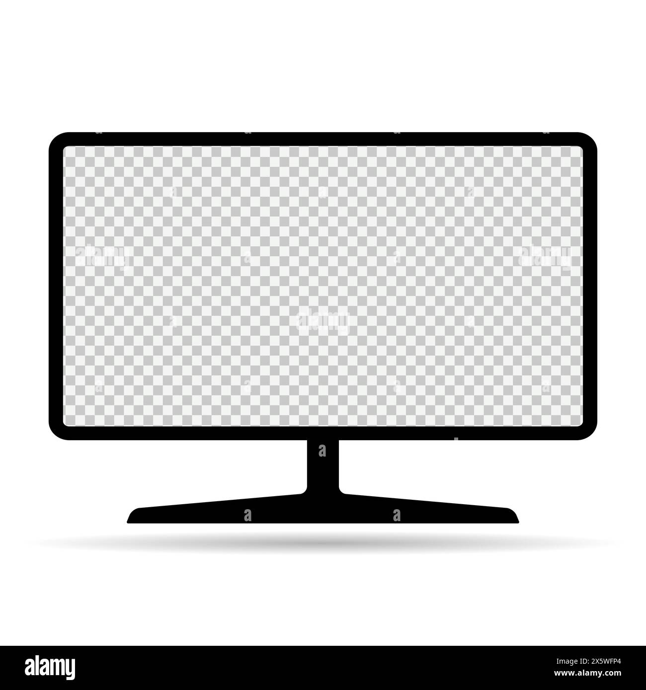 Thin pc monitor shadow icon, technology device equipment symbol, web ...
