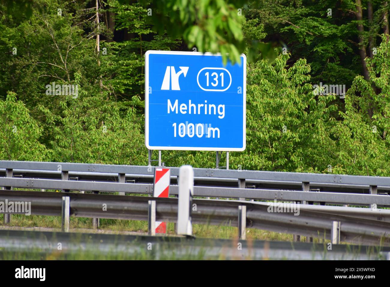Autobahn Exit MEhring sign Stock Photo - Alamy