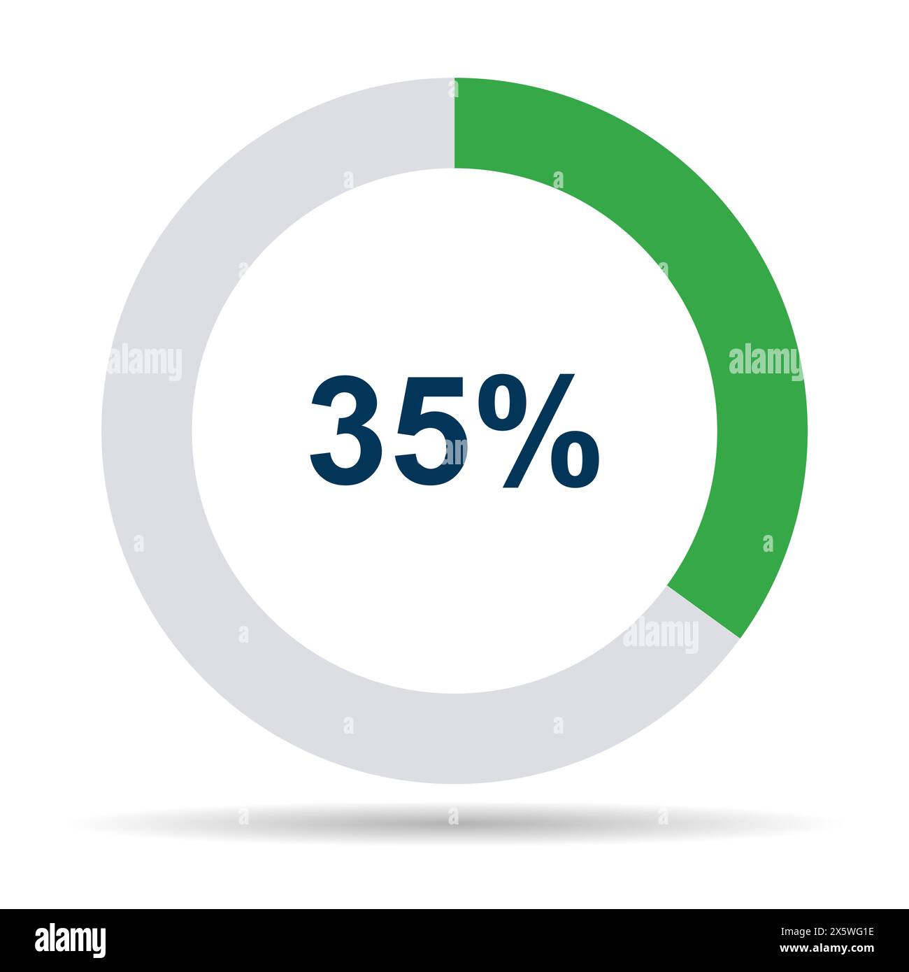 Information round diagram 35 percent shadow icon, infographic pie ...