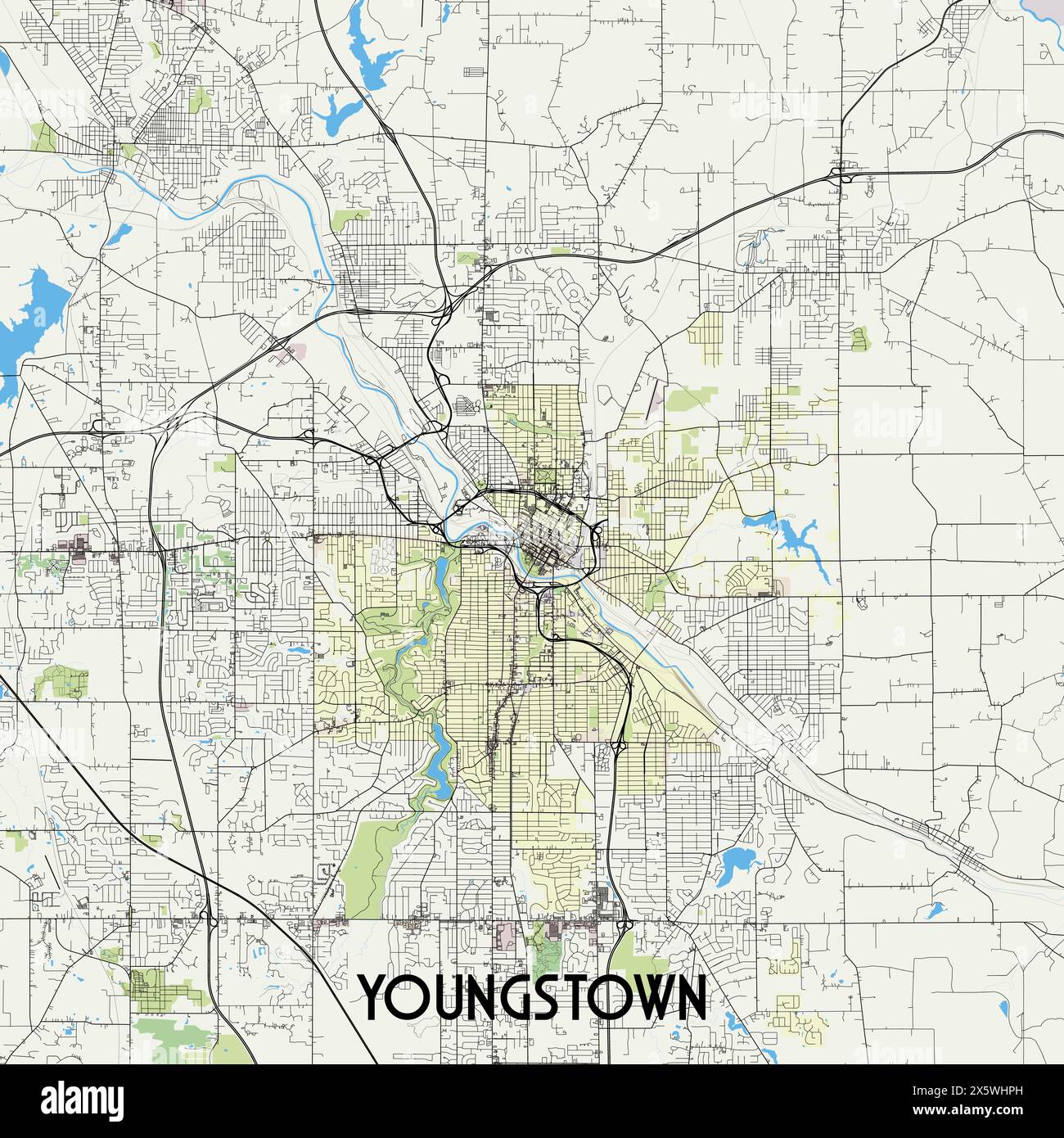 Youngstown, Ohio, USA map poster Stock Vector Image & Art - Alamy