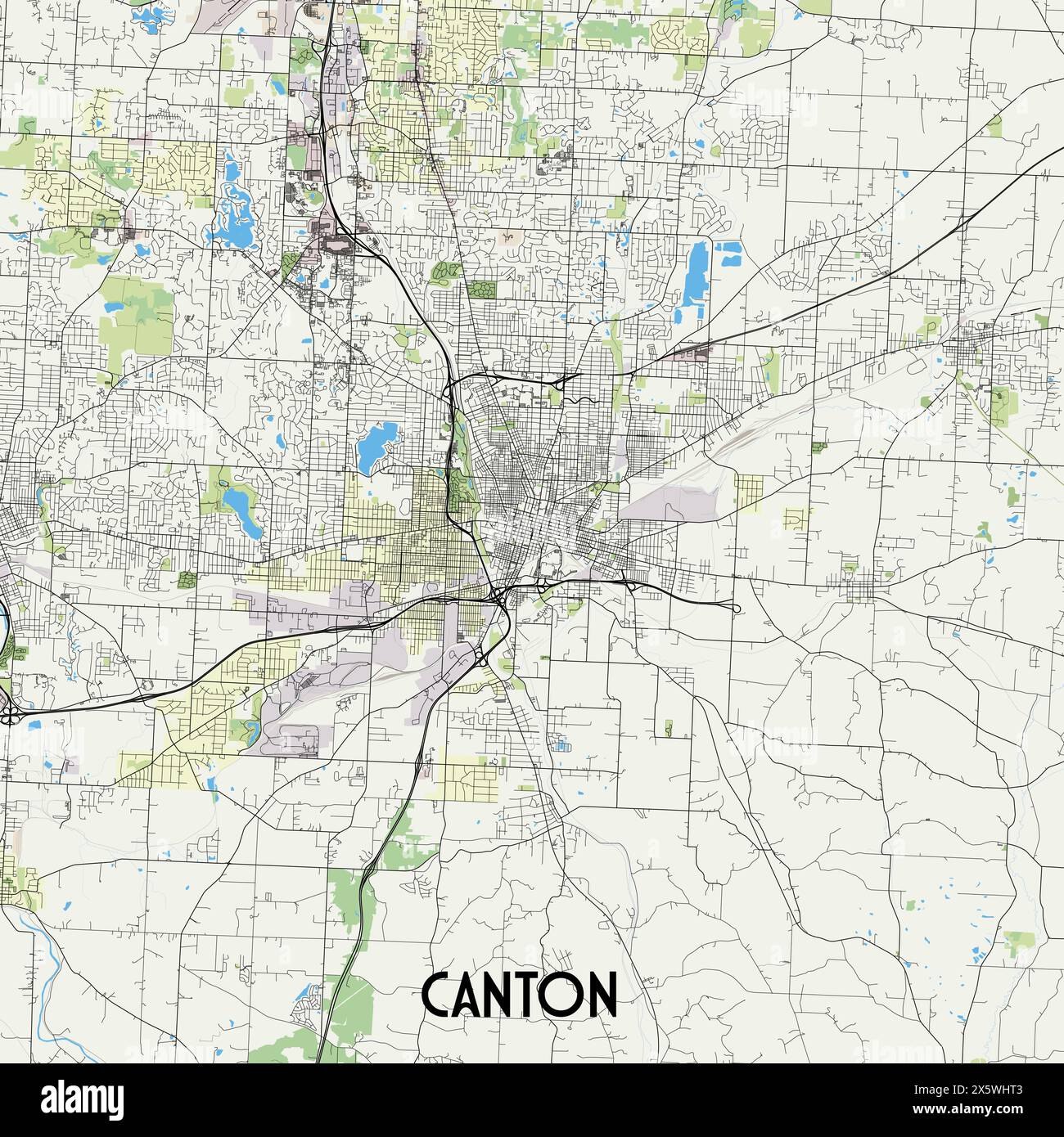 Canton, Ohio, USA map poster Stock Vector Image & Art - Alamy