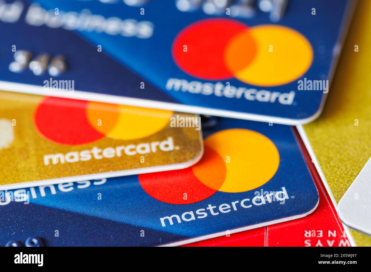 Stuttgart, Germany - May 1, 2024: Credit cards from Mastercard for ...