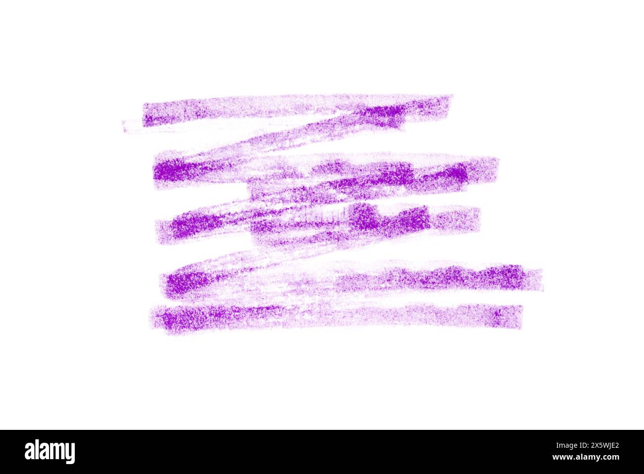 Purple marker pen smear isolated on white background. Hand drawn ...